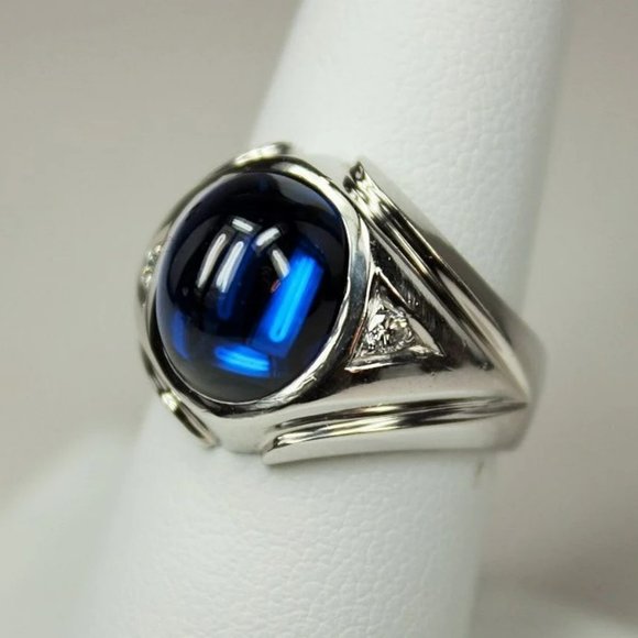 Accessories | Mens 925 Sterling Silver Era Streamlined Blue Spinel ...